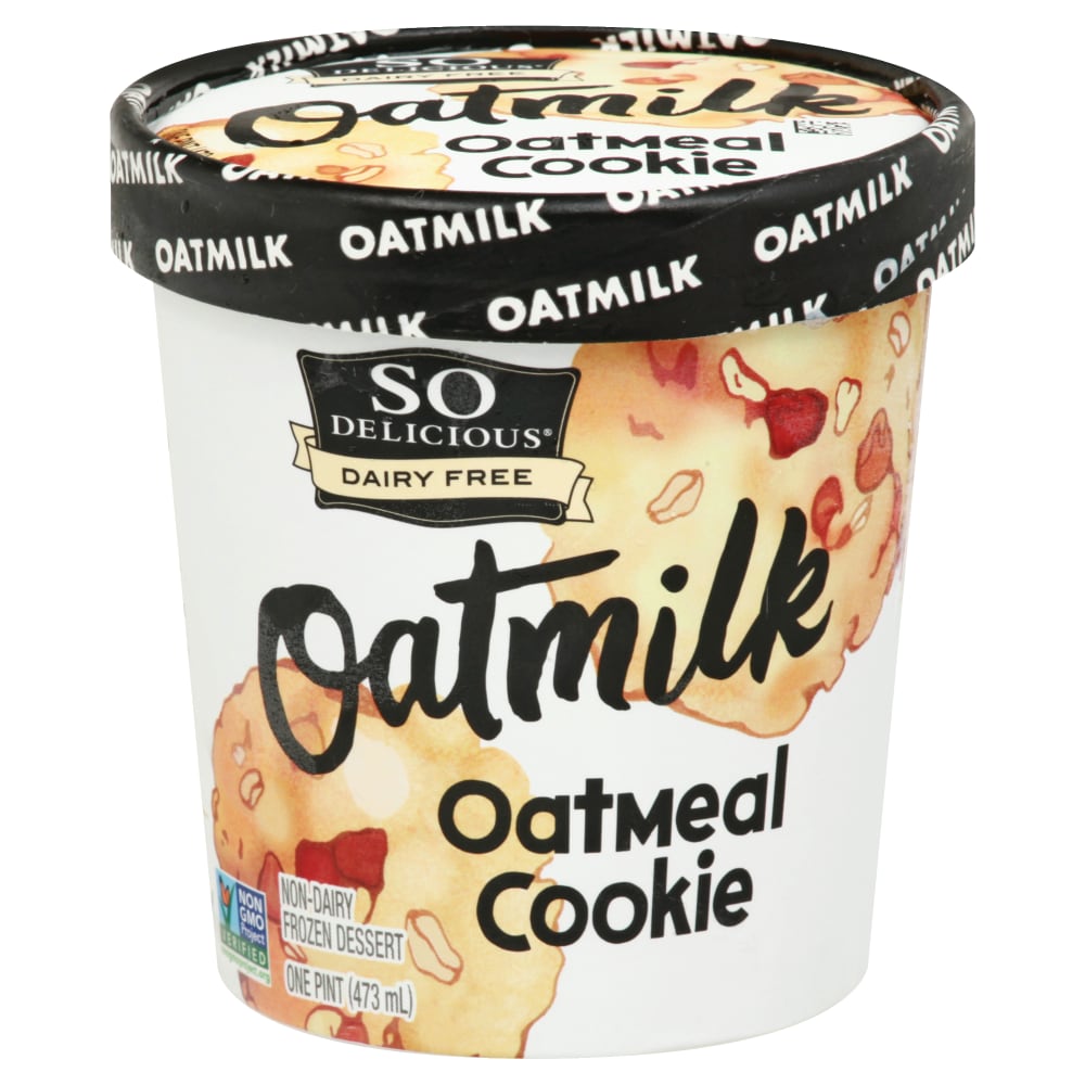 SO Delicious Dairy Free Oatmeal Cookie with Oat Milk Base Frozen Dessert Pint 16 oz Kroger