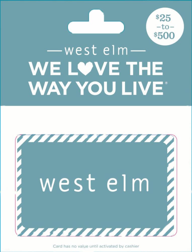 West elm gift card store
