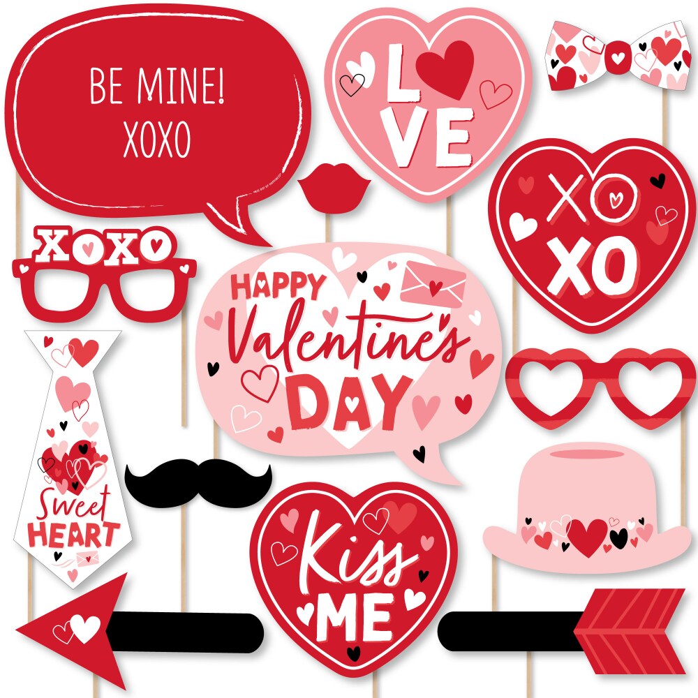 Big Dot of Happiness Happy Valentine s Day Valentine Hearts Party Photo Booth Props 20 Ct 20 Count Metro Market