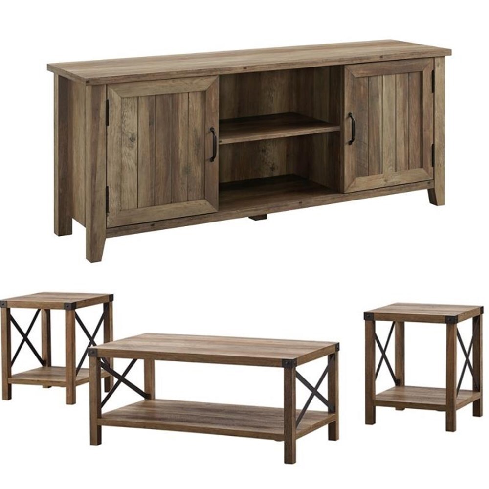Home Square 2 Piece Set with 58 TV Stand and 3 Piece Coffee Table Set in Oak 1 Ralphs