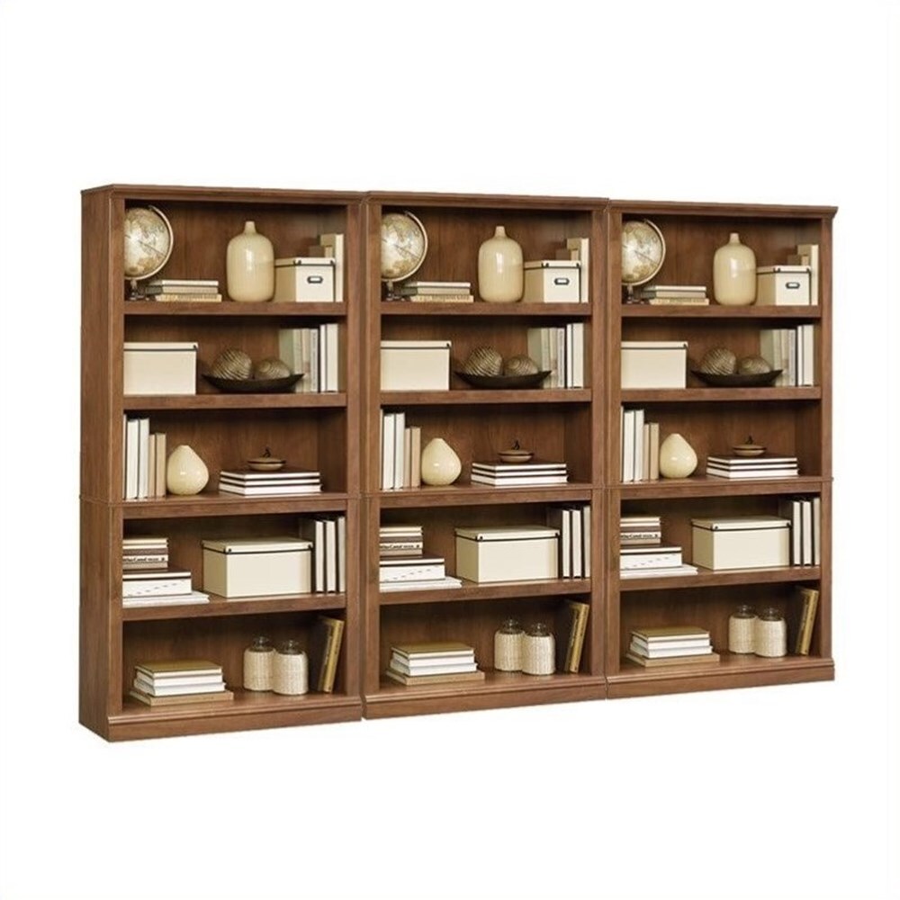 Sauder Select 5 Shelf Wall Bookcase in Oiled Oak 1 Metro Market