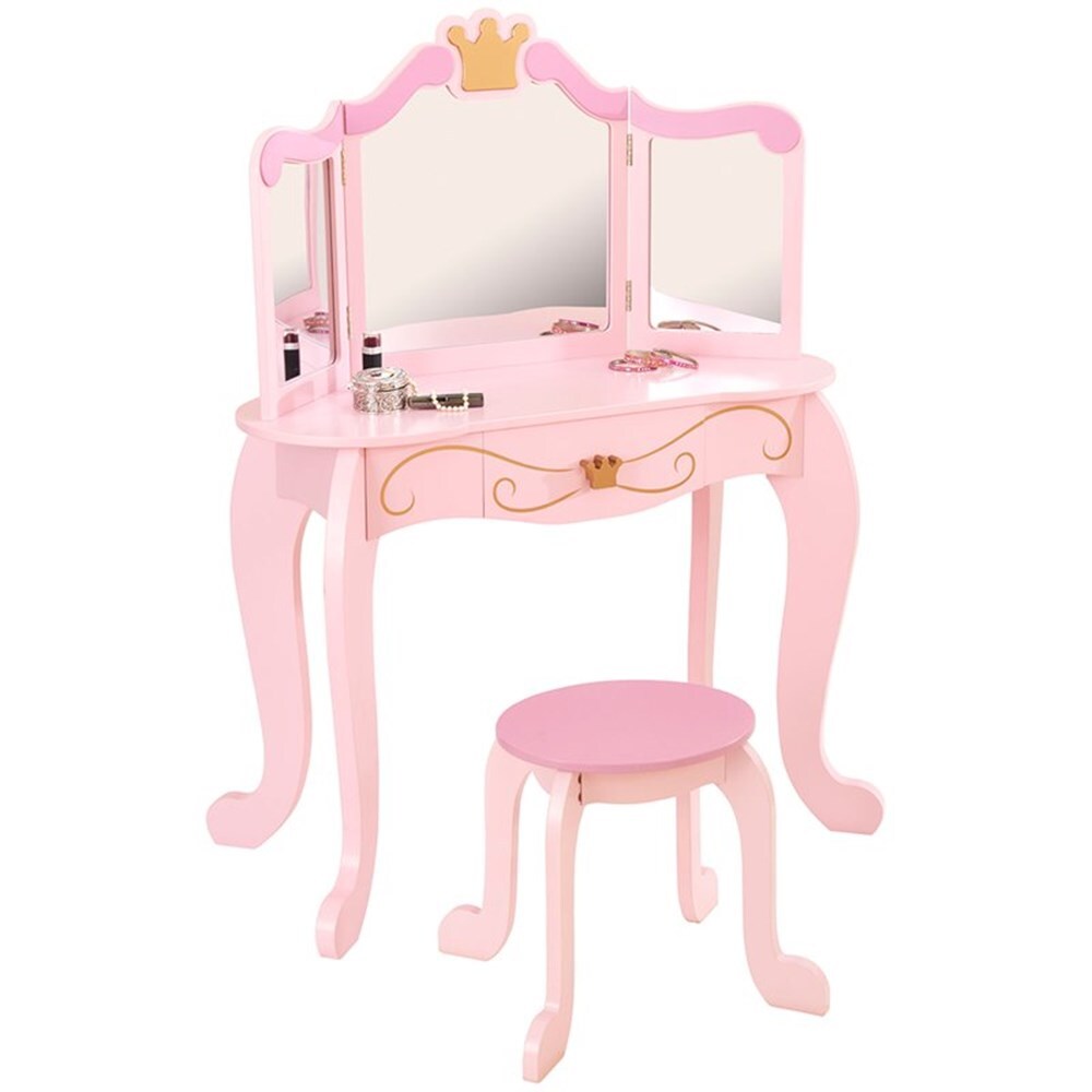KidKraft Brandclub KidKraft Princess 2 Piece Kids Vanity Set in Pink