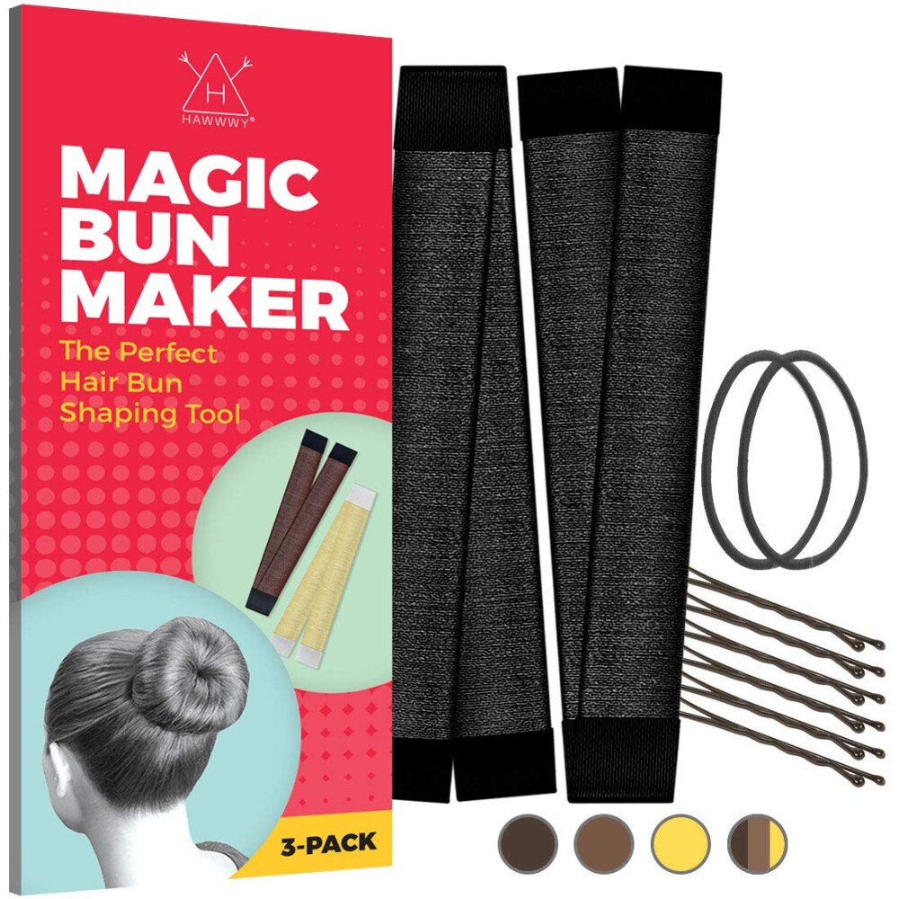 Hawwwy 2 Piece Hair Bun Maker Bonus Hair Ties and Bobby Pins Easy Fast Snap Roll 10 Piece Set Fry s Food Stores