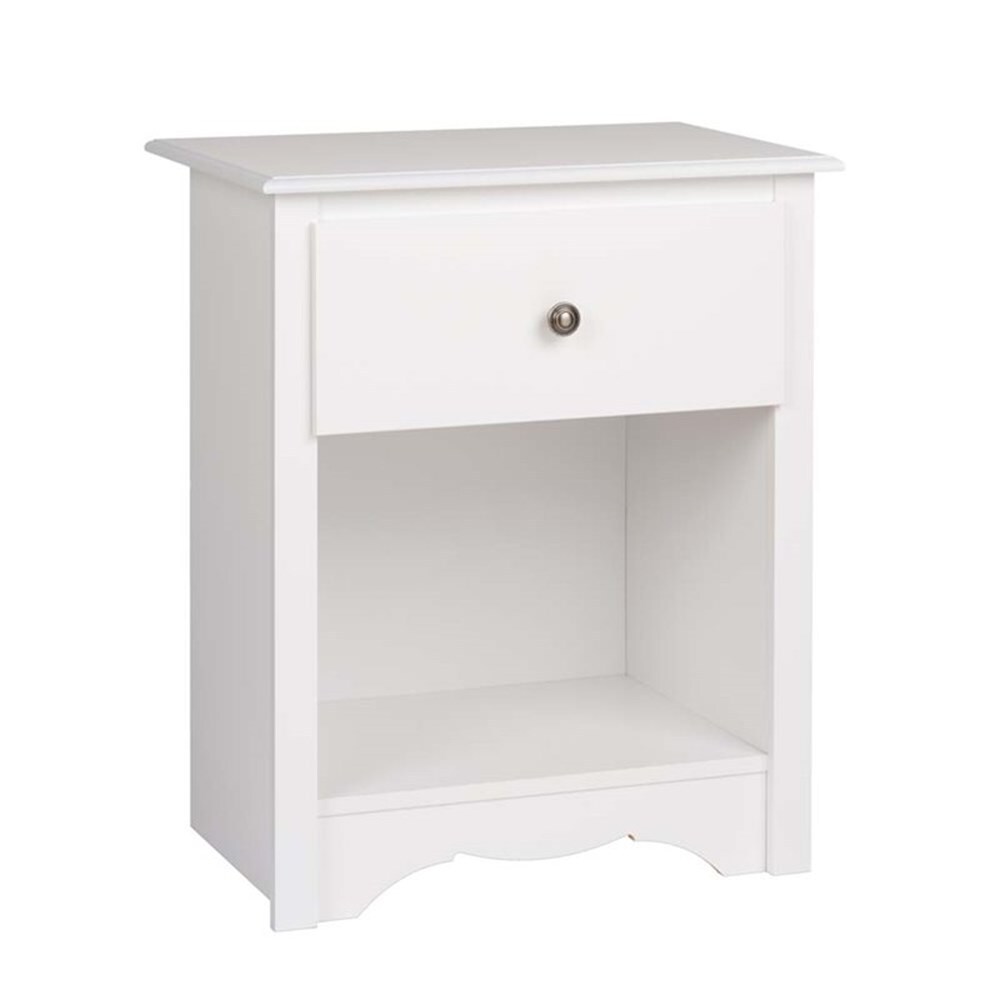 Prepac Monterey 1 Drawer Tall Nightstand in White 1 Pick n Save