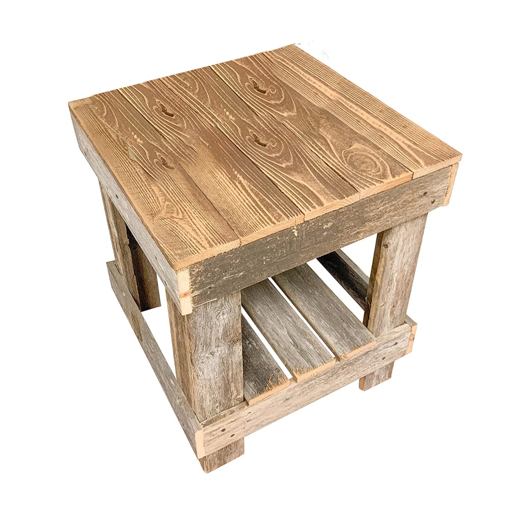 del Hutson Designs Reclaimed Solid Wood Farmhouse Rustic End Table Natural 1 Piece Fry s Food Stores